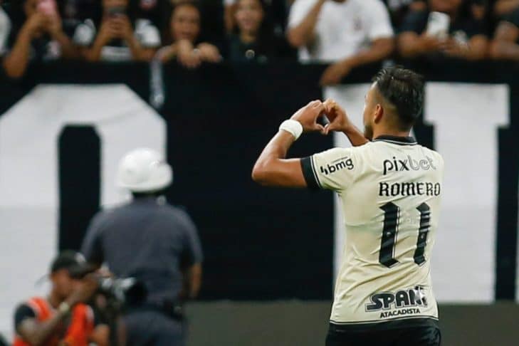 Corinthians x Guarani: Romero faz golaço de voleio e abre o placar Corinthians x Guarani: Romero faz golaço de voleio e abre o placar