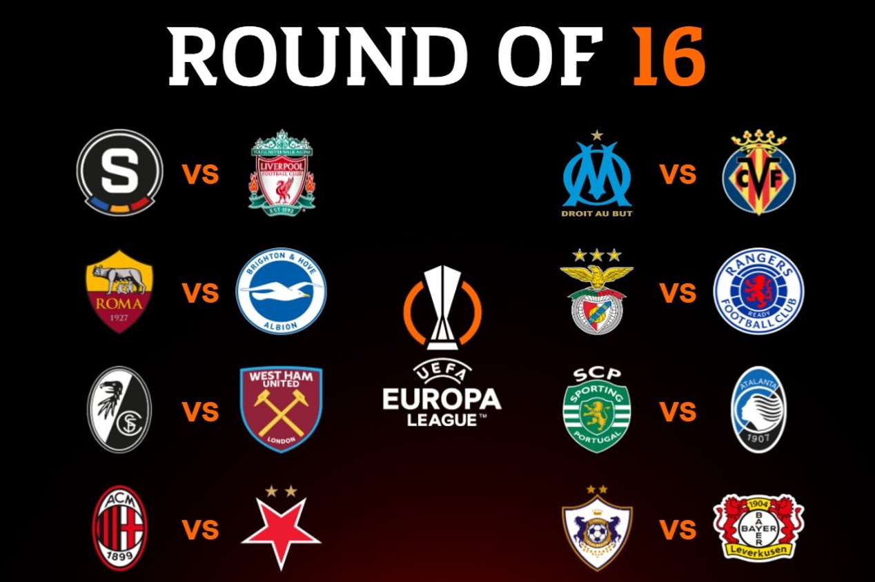 Confira os jogos definidos para as oitavas de final da Europa League